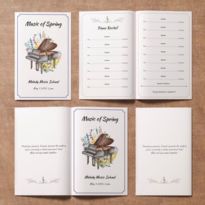 EDITABLE Music Recital Program Brochure Template for Piano Recital ...