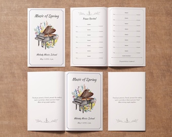 EDITABLE Music Recital Program Brochure Template for Violin Strings ...