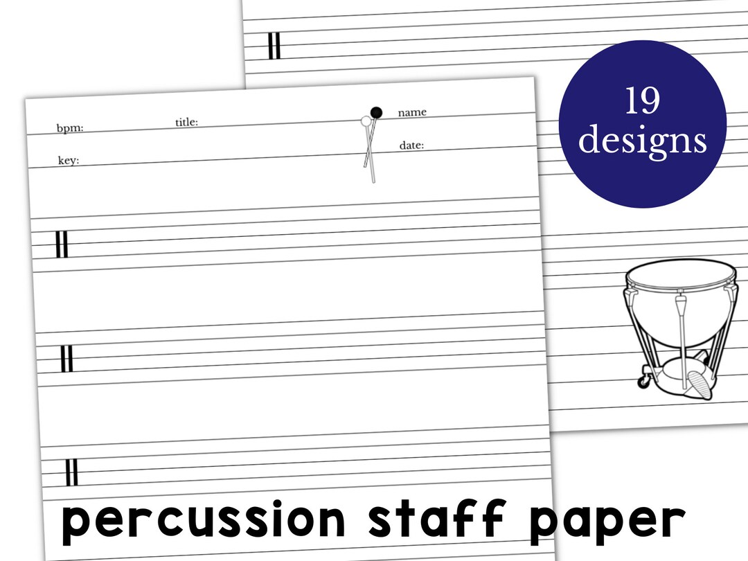 Instant Printable Percussion Staff Manuscript Paper for - Etsy
