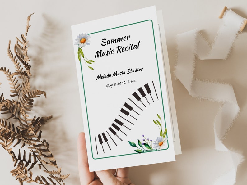 Piano Recital Program Editable Template for Music Recital Concert ...