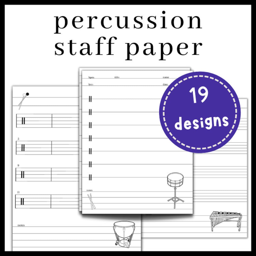 Instant Printable Percussion Staff Manuscript Paper for Composing ...