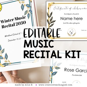 Piano Recital Program Editable Template for Music Recital Concert ...