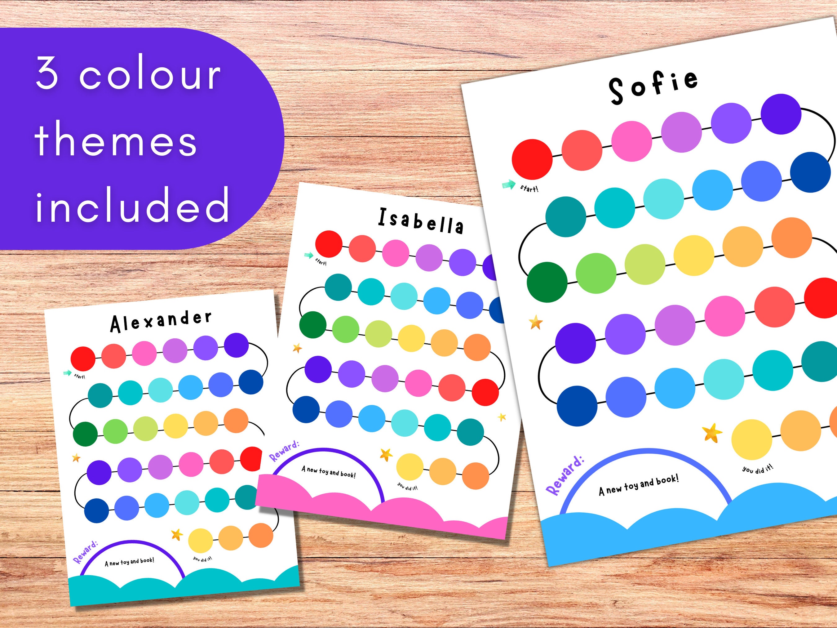 Editable Rainbow Reward Chart Printable Digital Rainbow - Etsy Canada