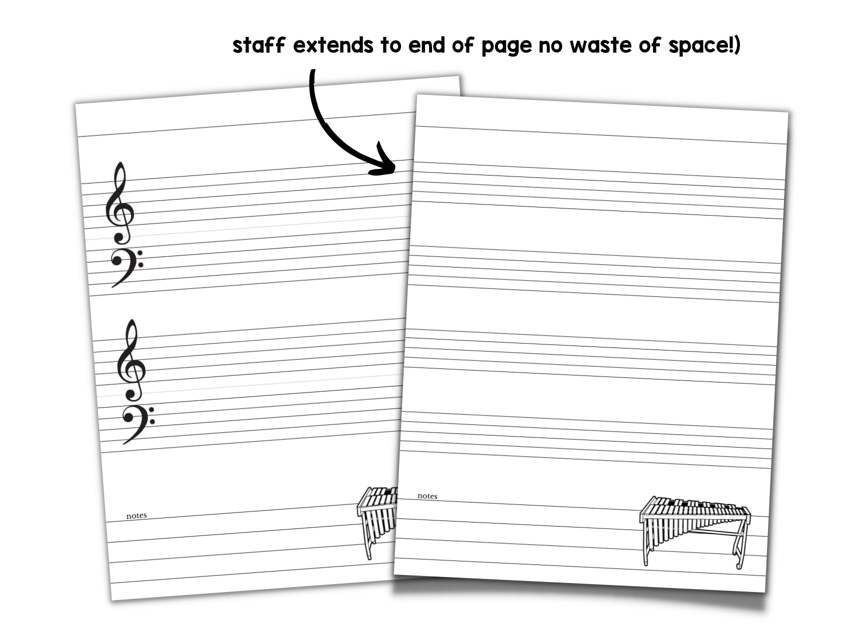 Instant Printable Percussion Staff Manuscript Paper for Composing ...