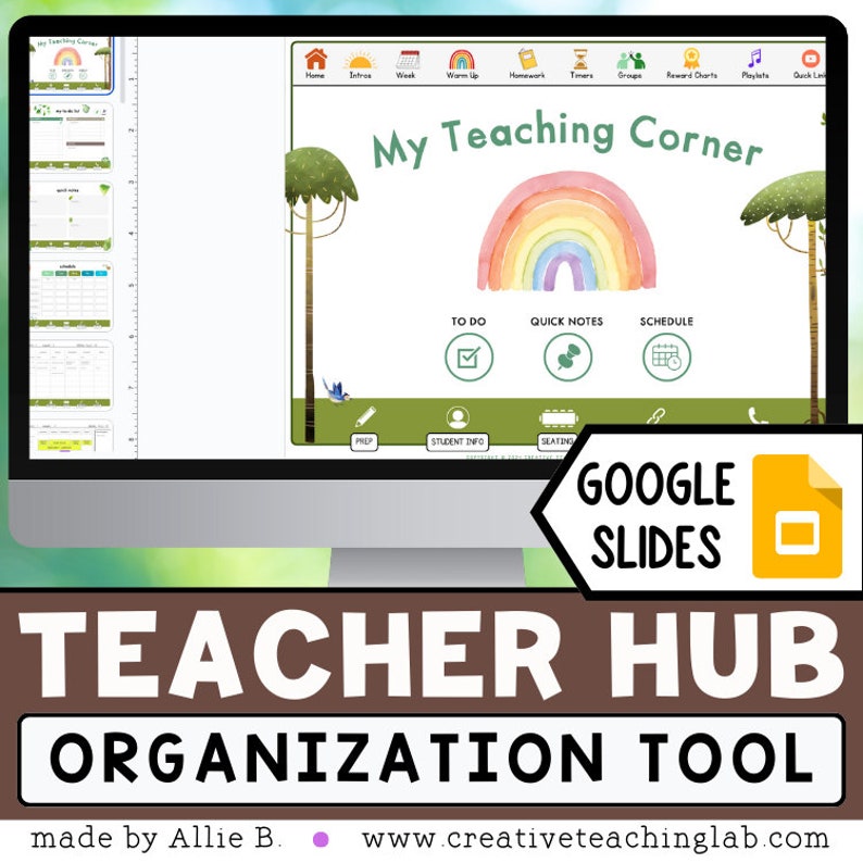 Digital Organization Hub for Teachers - Editable in Google Slides - Etsy