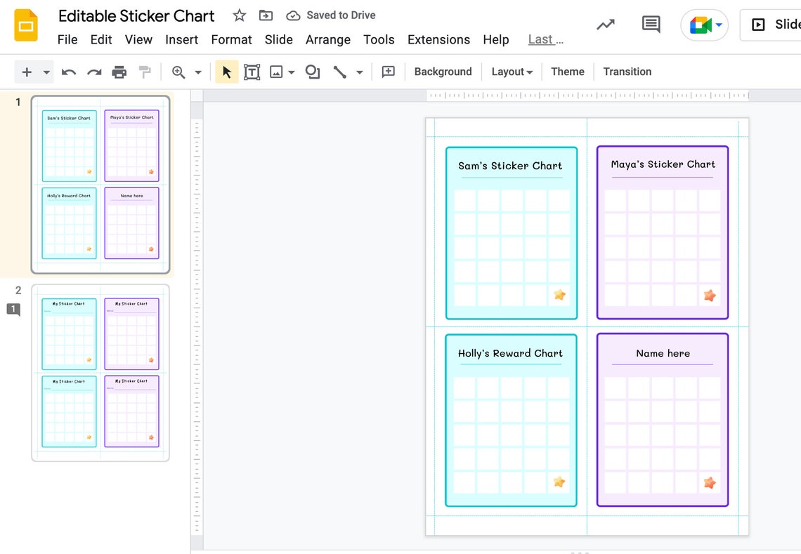 Editable Sticker Chart Reward | Kids Chores Responsibilities | Music ...