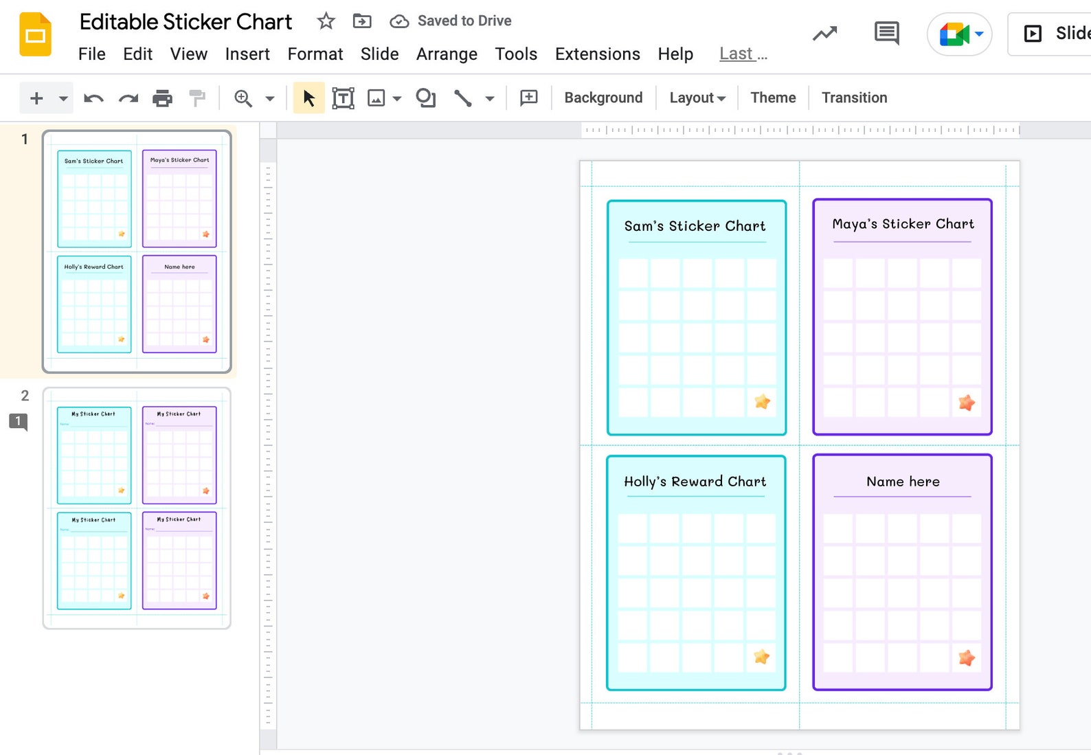 Editable Sticker Chart Reward | Kids Chores Responsibilities | Music ...
