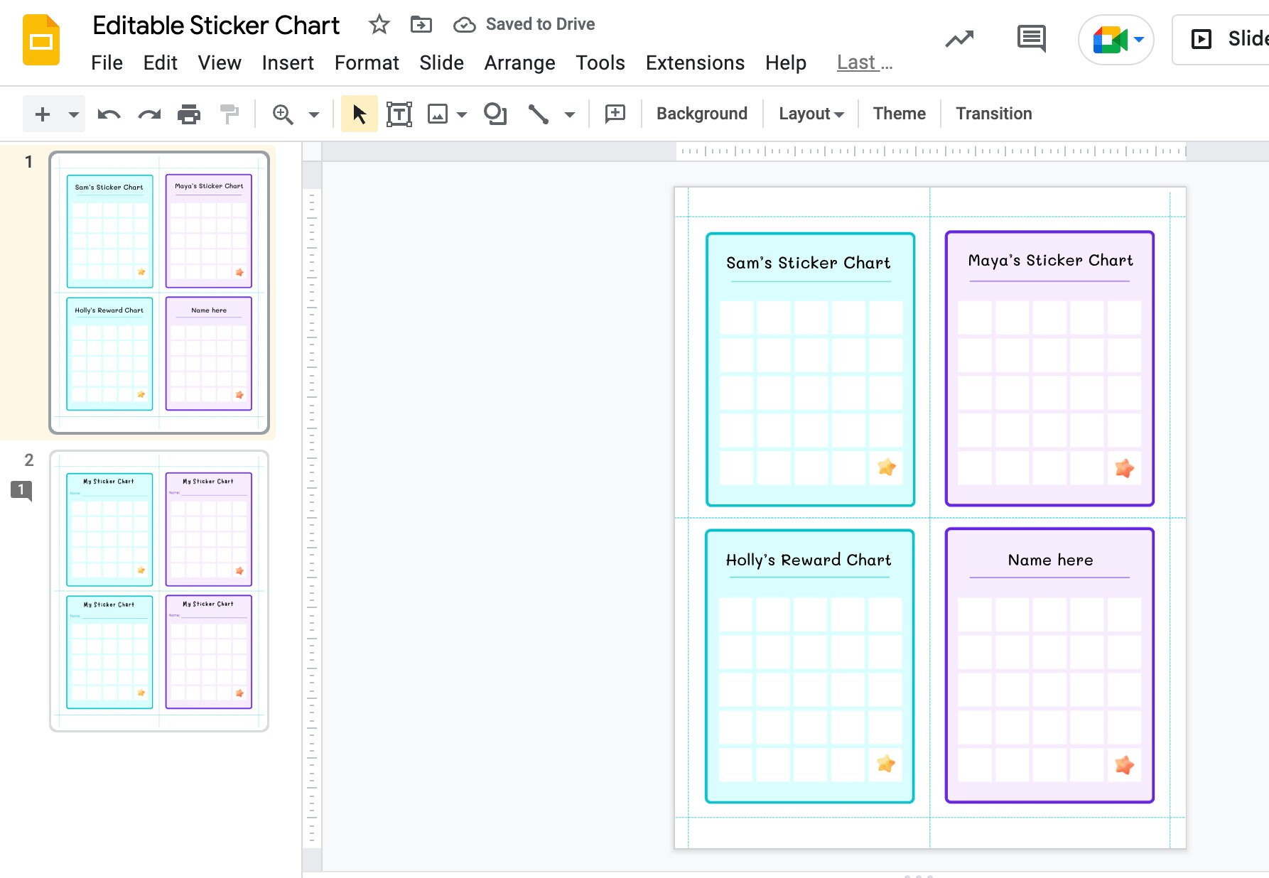 Editable Sticker Chart Reward | Kids Chores Responsibilities | Music ...
