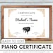 EDITABLE Piano Recital Music Certificate Concert Template - Printable ...