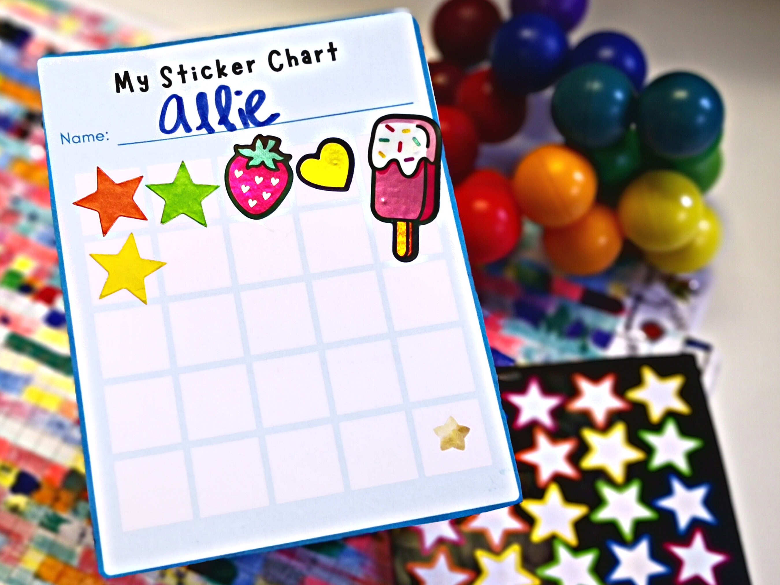 Editable Sticker Chart Reward | Kids Chores Responsibilities | Music ...