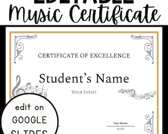 Recital/ Music Achievement Certificate - Etsy