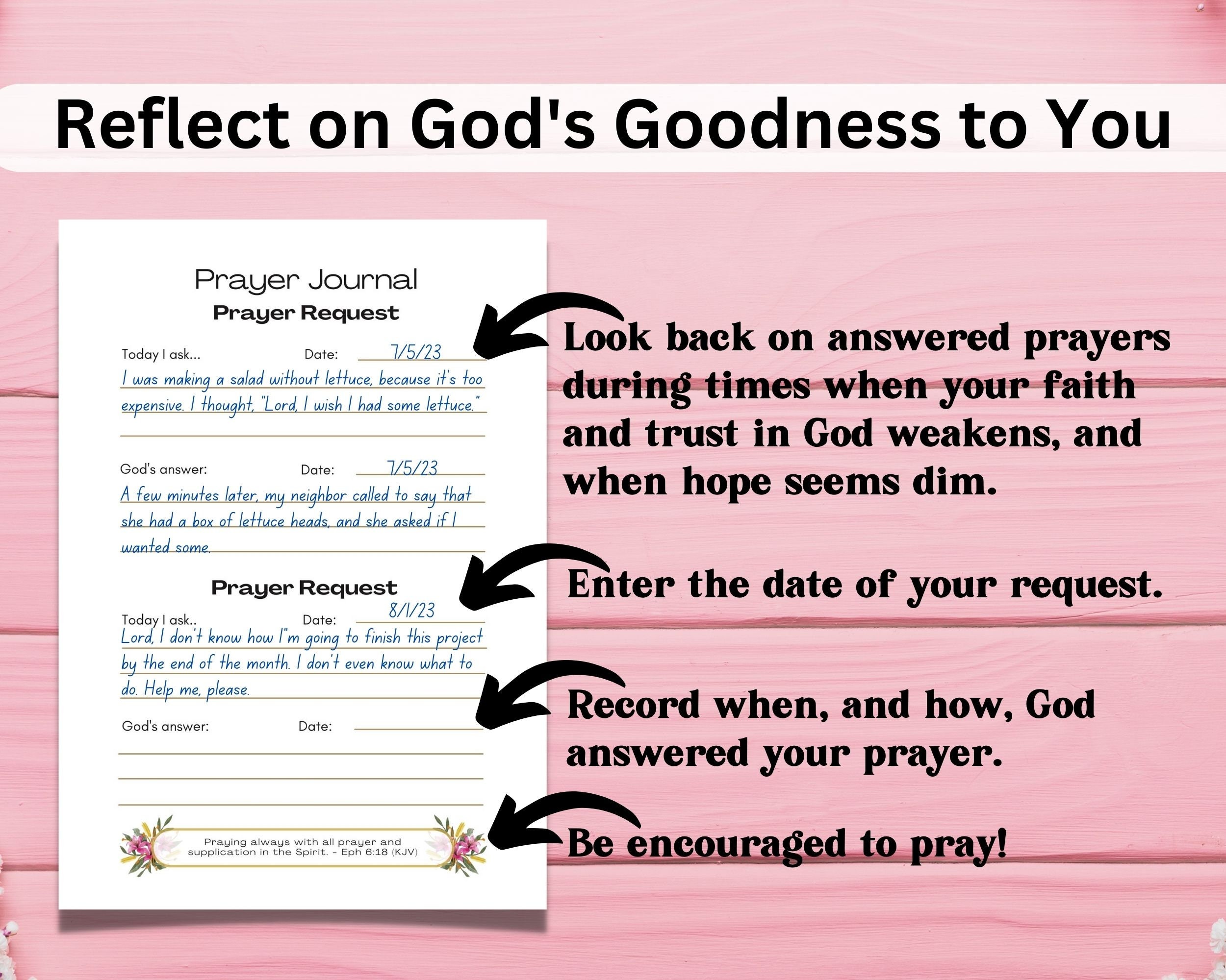 Digital Prayer Journal, Printable Prayer Journal, Instant Download ...