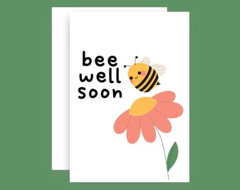 Bee Well Soon Card, Get Well Soon Card, Handmade Card - Etsy