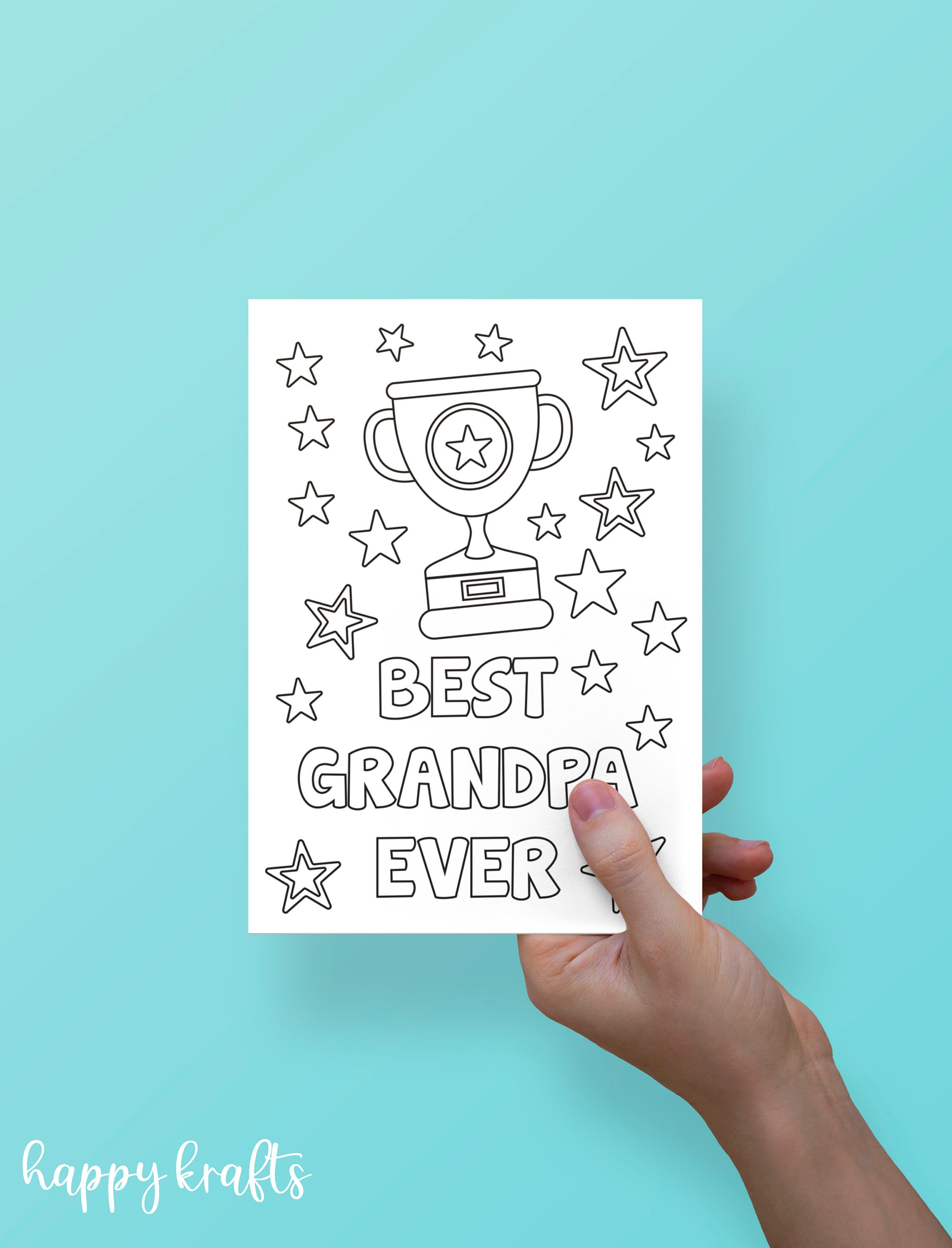 Instant Download Coloring Pages Happy Father's Day Card, Coloring ...