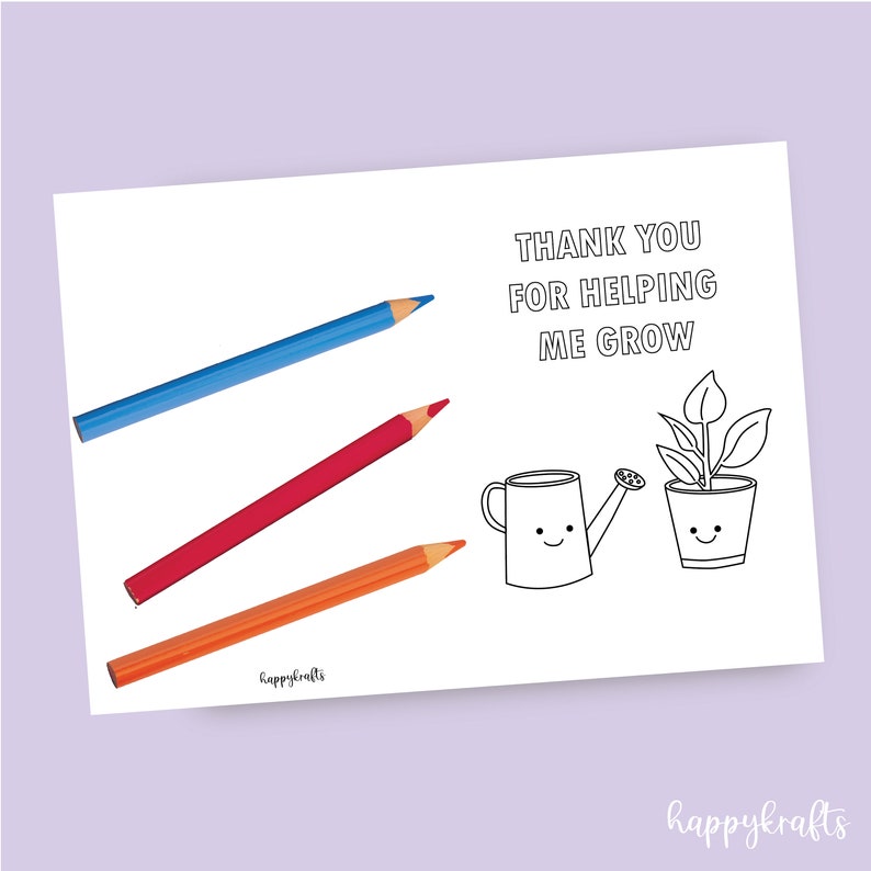 Instant Download Printable Teacher's Day Card Card, Thank You for ...