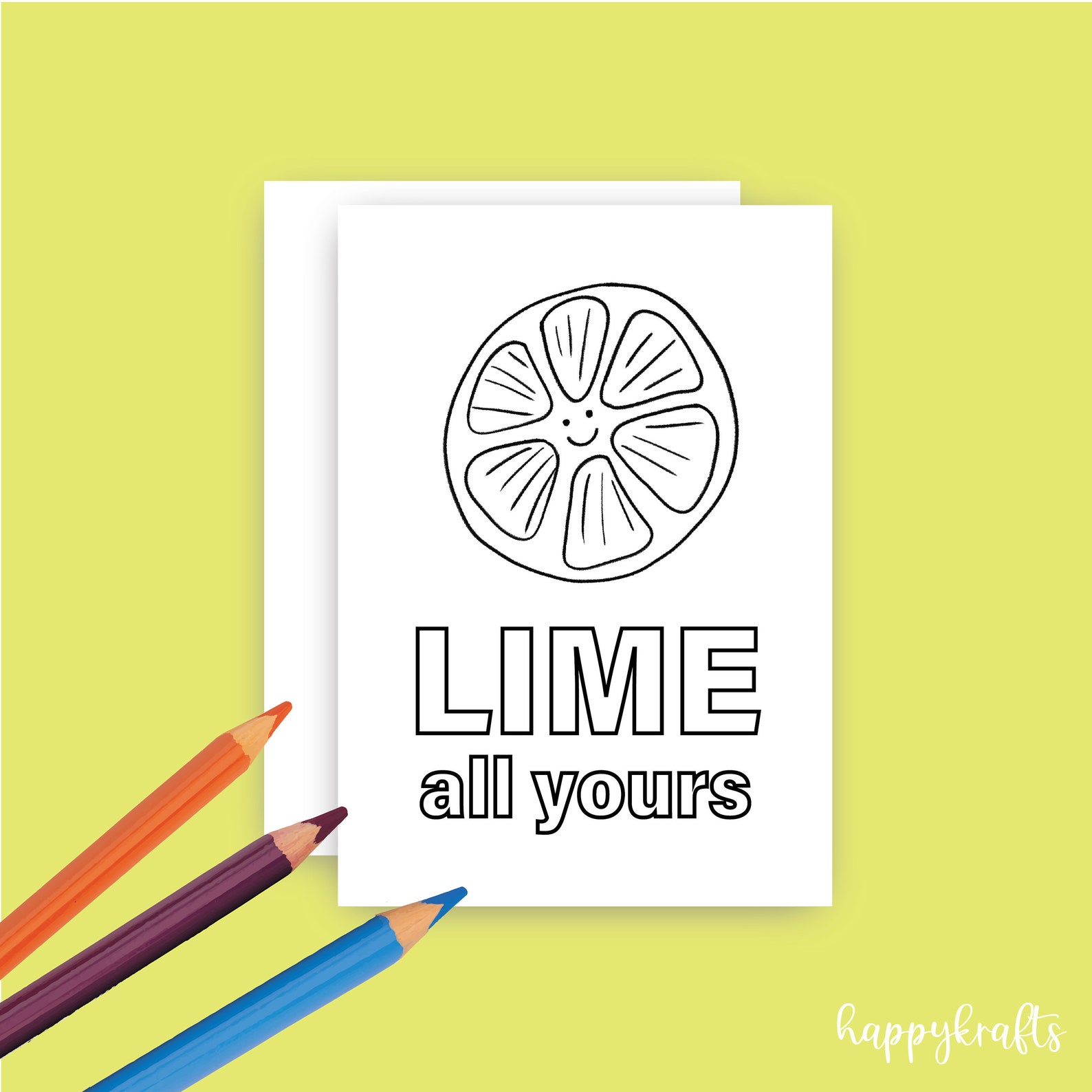 Coloring Fruit Puns Greeting Card , Pun Cards, Fruit Puns, Instant ...