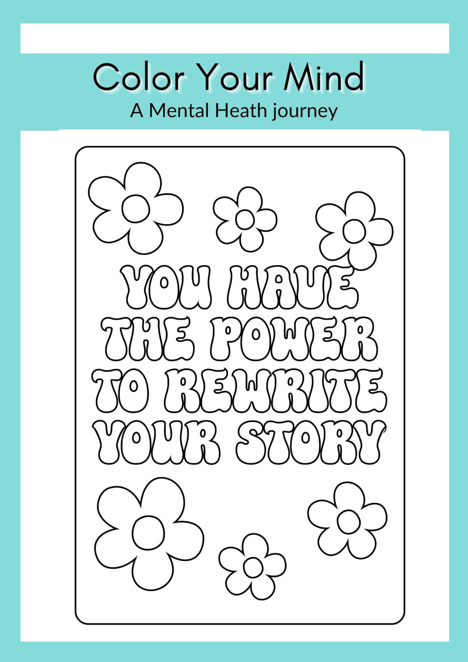 Mental Health Coloring Pages Relaxing and Therapeutic - Etsy