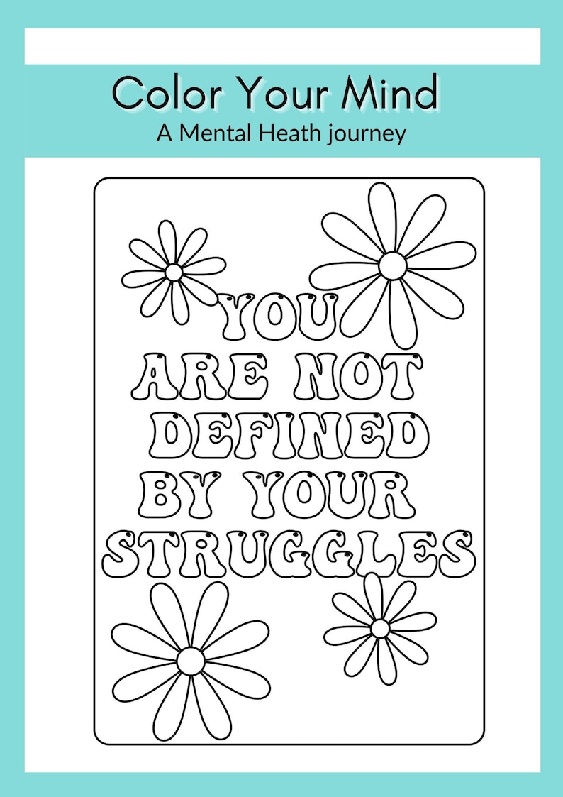 Mental Health Coloring Pages, Relaxing and Therapeutic Coloring ...