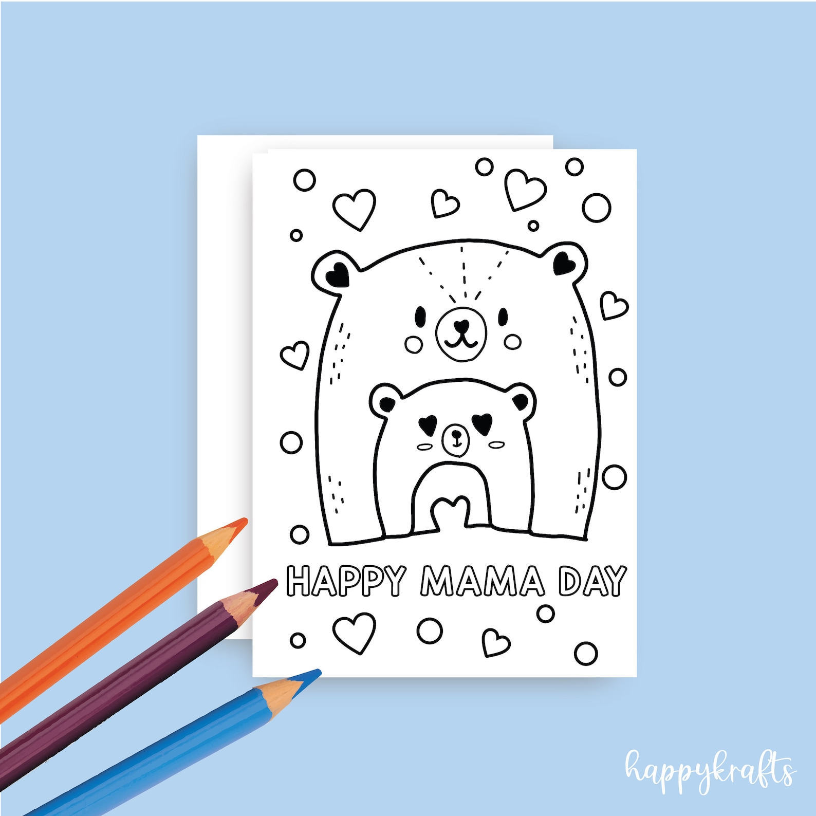 Bundle - 4 Mother's Day Card, Digital Printables, Coloring Card, Mother ...