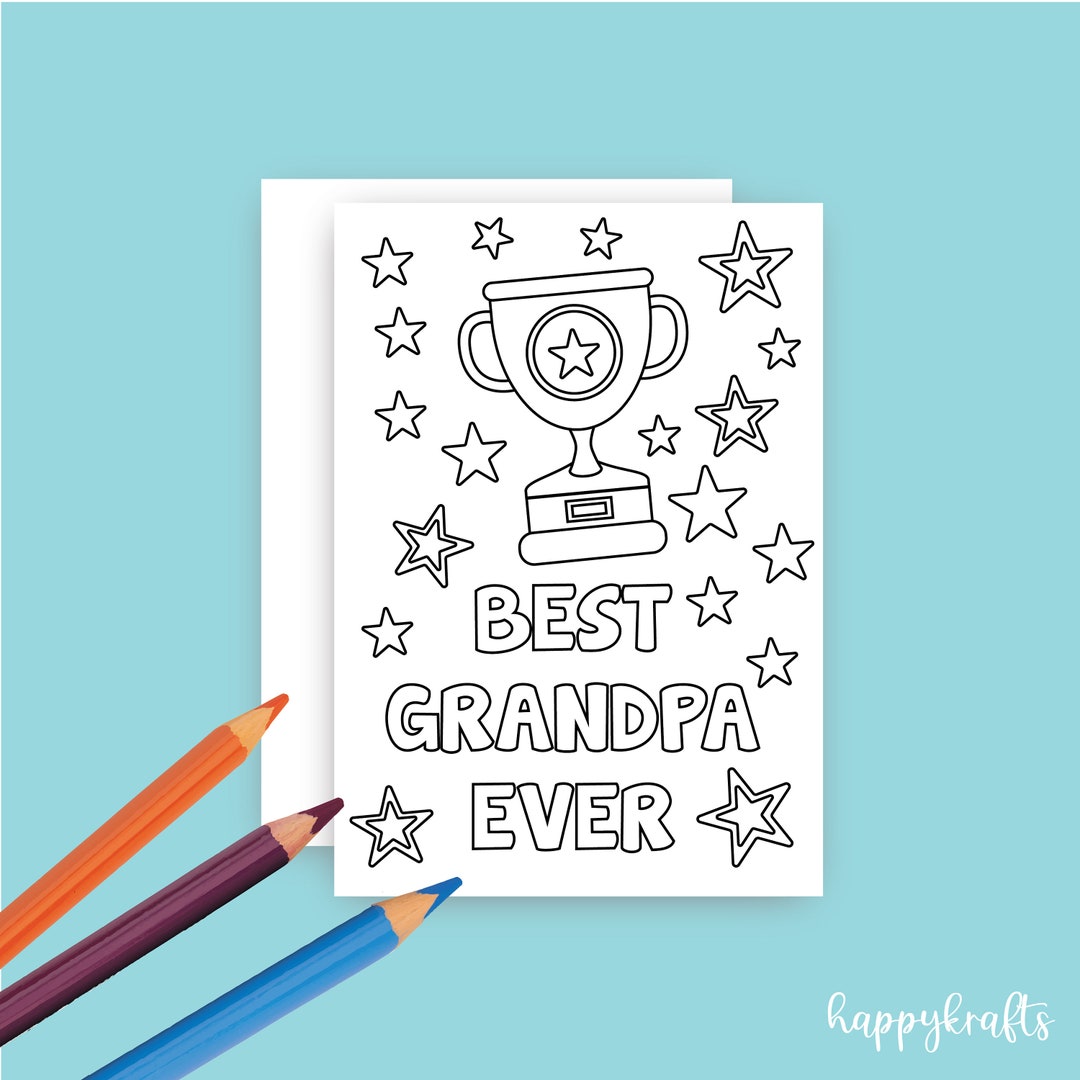 Instant Download Coloring Pages Happy Father's Day Card, Coloring ...