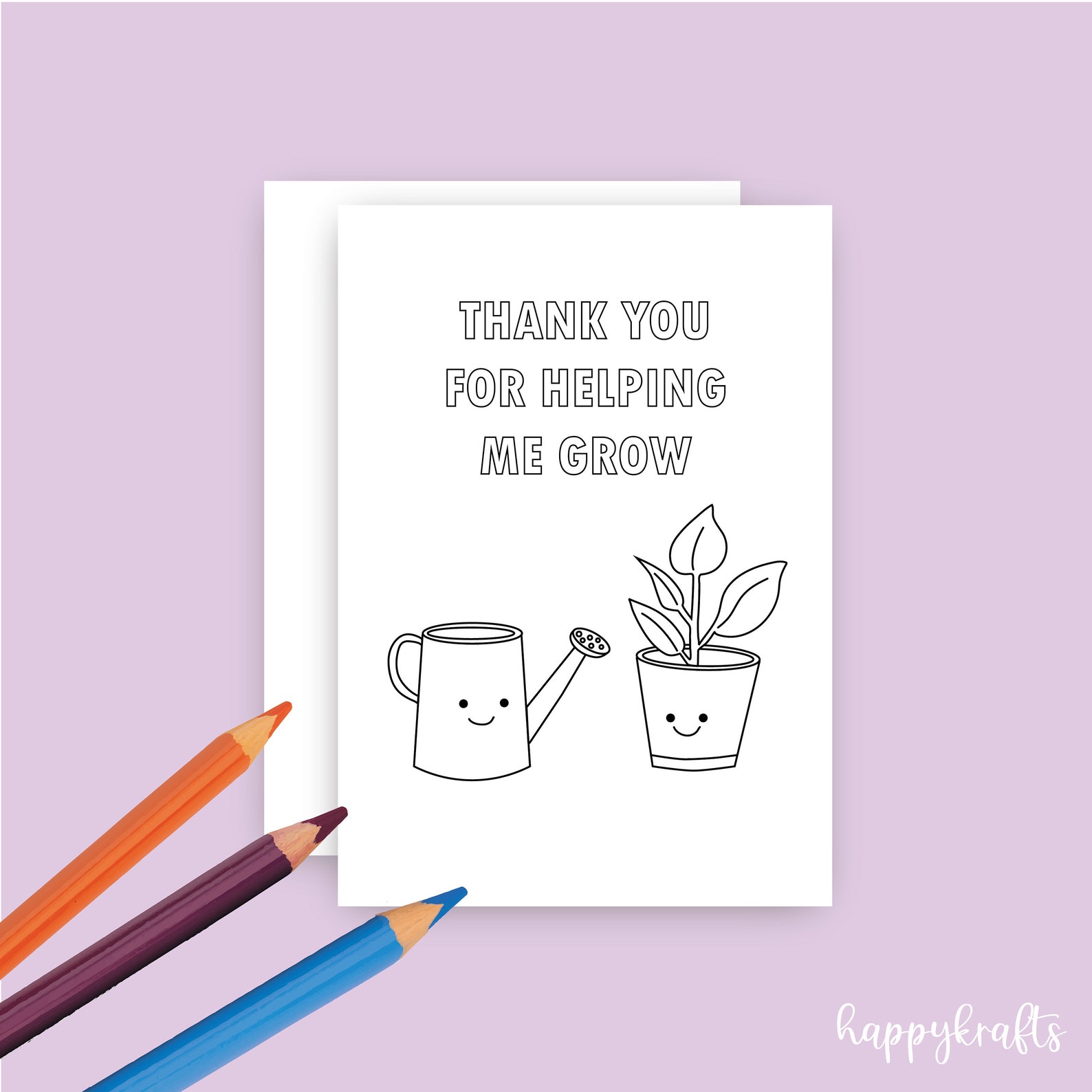 Instant Download Printable Teacher's Day Card Card, Thank You for ...