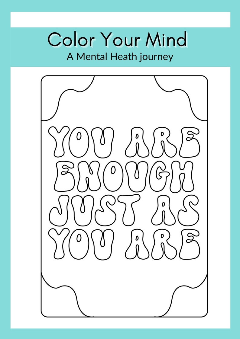 Mental Health Coloring Pages Relaxing and Therapeutic - Etsy
