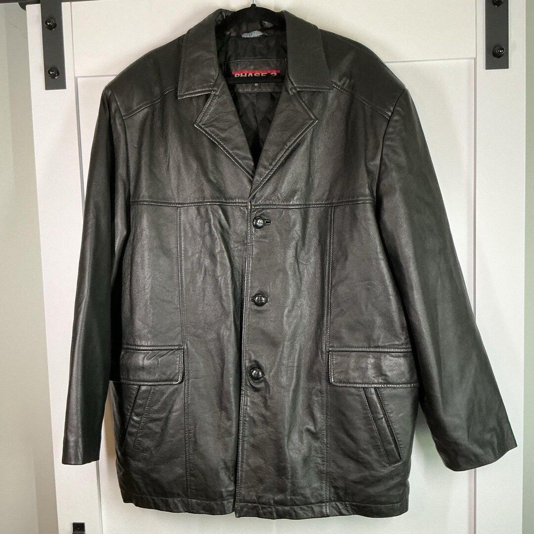 Vintage Mens Phase 2 Genuine Leather Barn Chore Jacket Size XL Black - Etsy