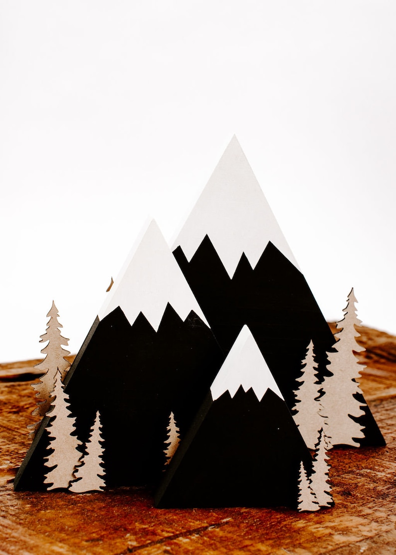 Wooden Mountain Decor Nursery Decor Rustic Wedding Table - Etsy