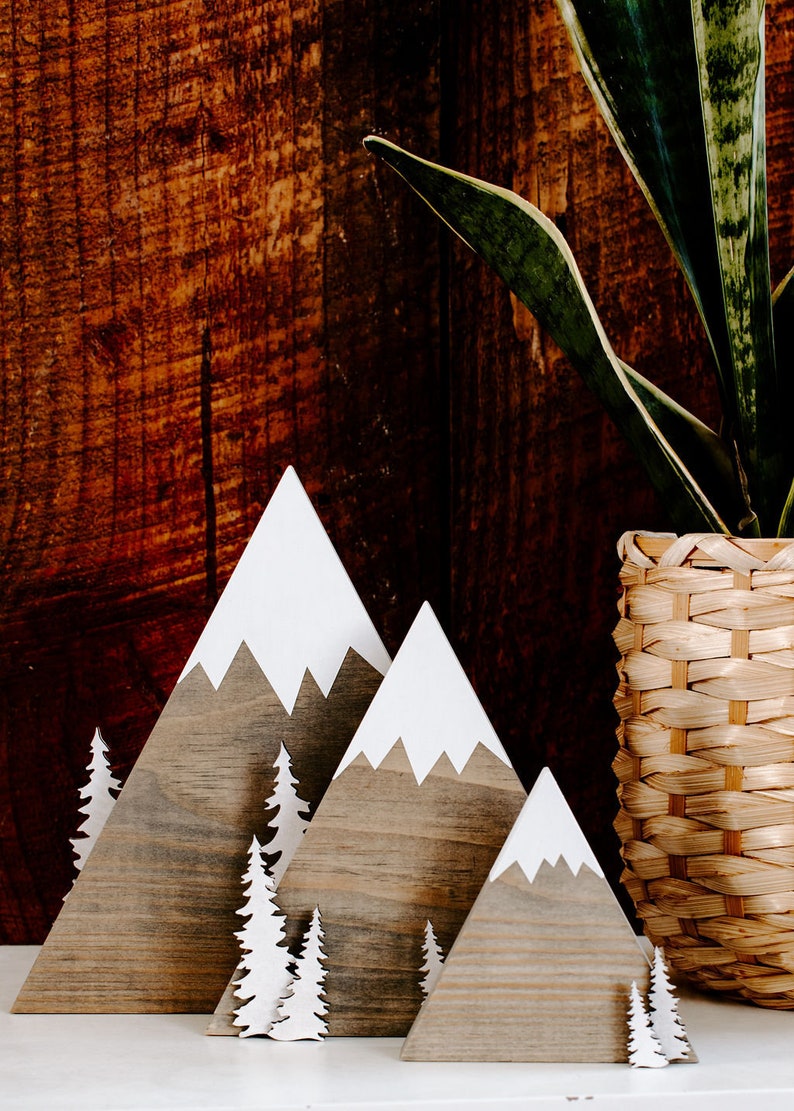 Wooden Mountain Decor Nursery Decor Rustic Wedding Table - Etsy