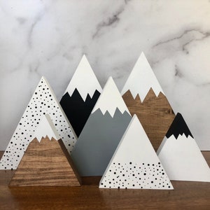 Wooden Mountain Decor, Nursery Decor, Rustic Wedding Table Numbers ...