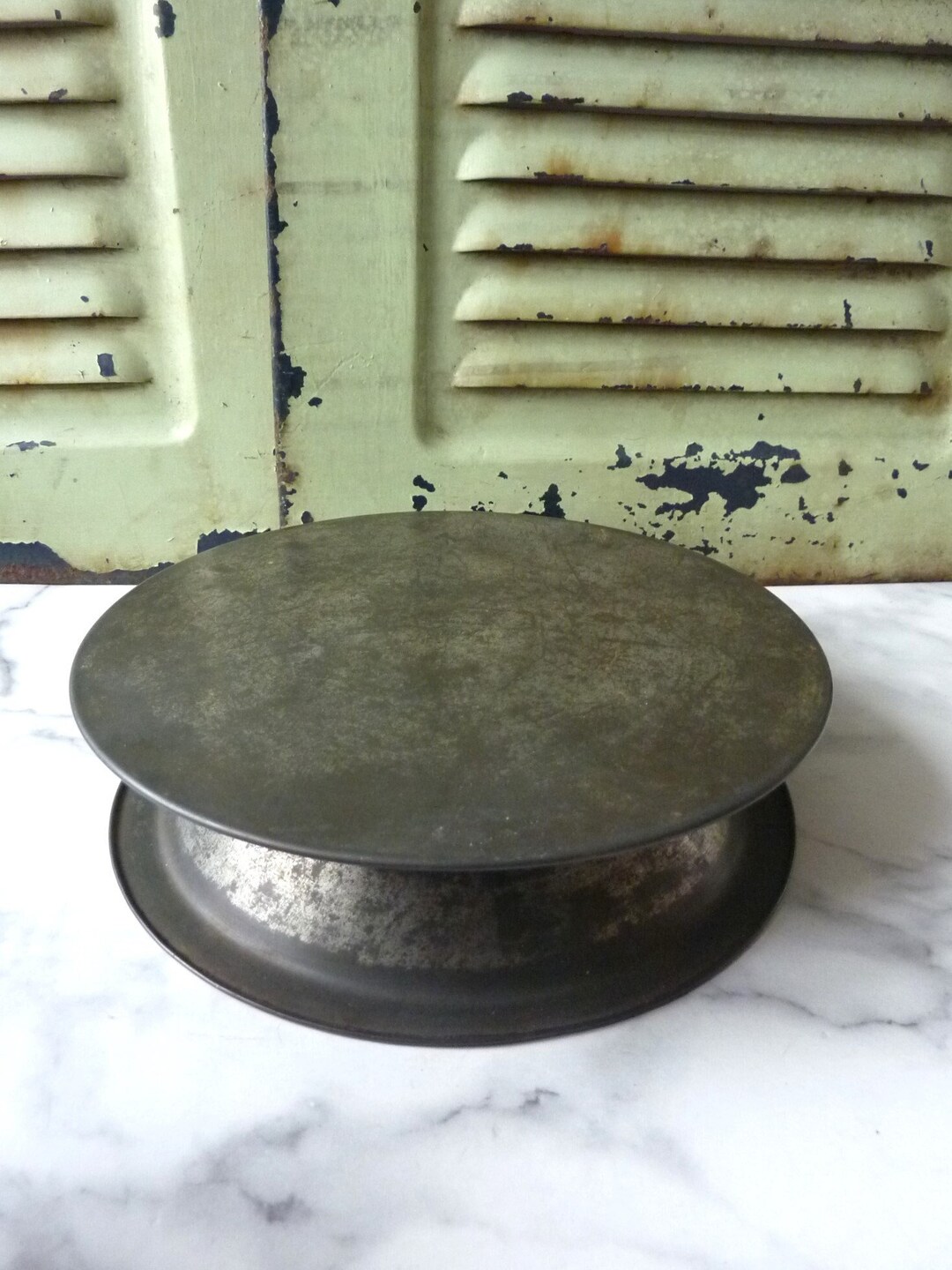 Vintage Tin Cake Icing Decorating Turntable Tala England Tarnished - Etsy