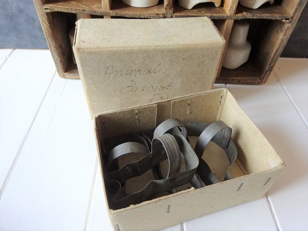 Box of Antique Cookie Cutters Animal Biscuit Shapes With Handles - Etsy