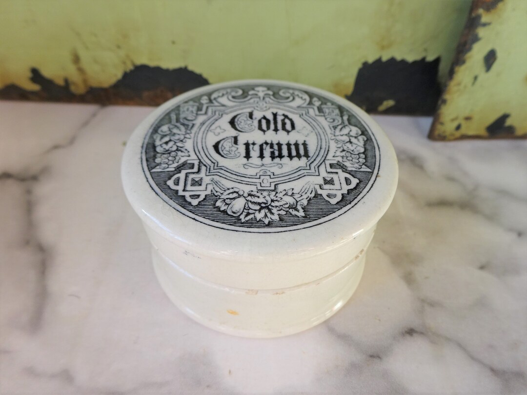 Antique Victorian Cold Cream Pot and Lid Gothic Style - Etsy