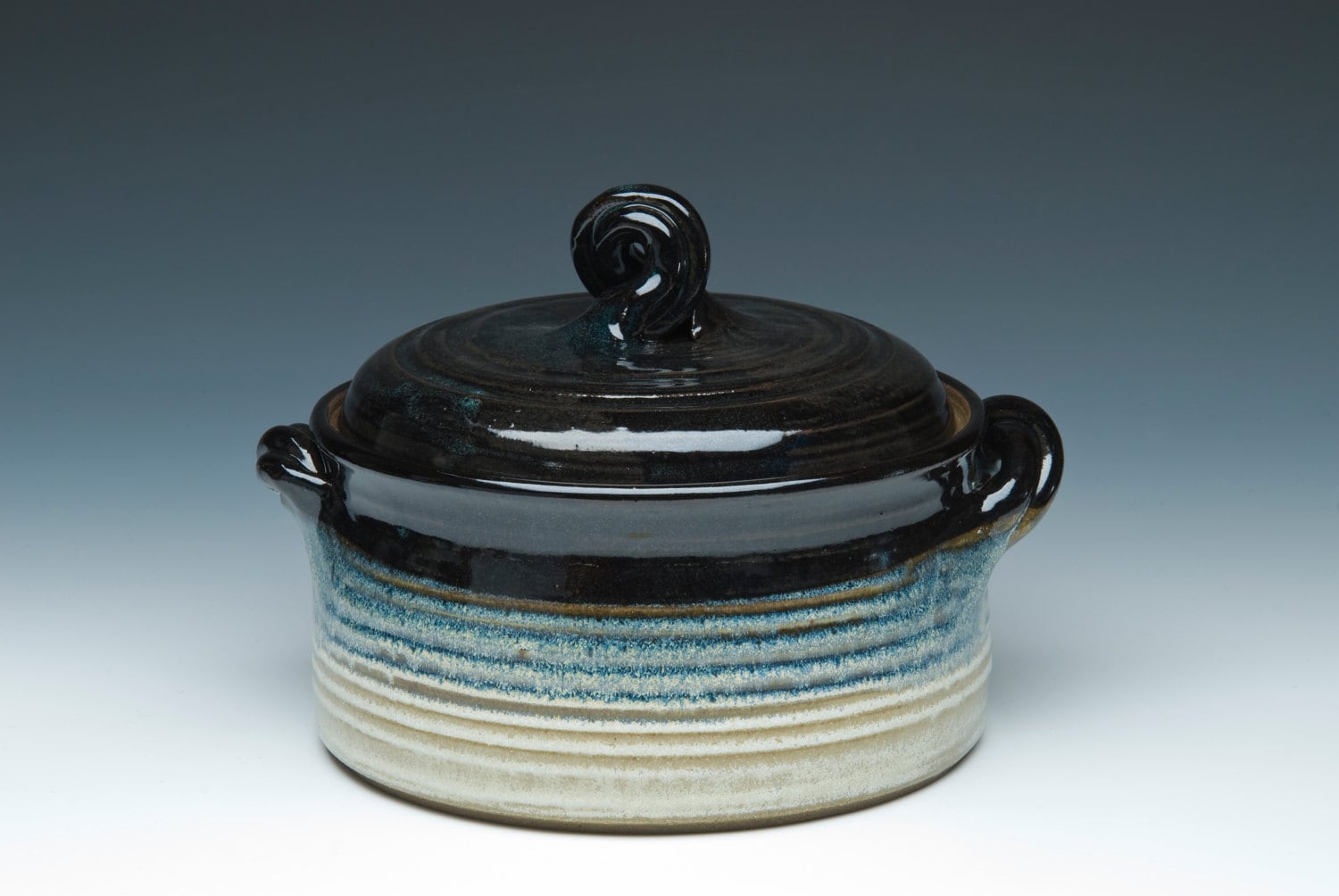 Lidded Pottery Casserole Dish With Twisted Strap Handle - Etsy