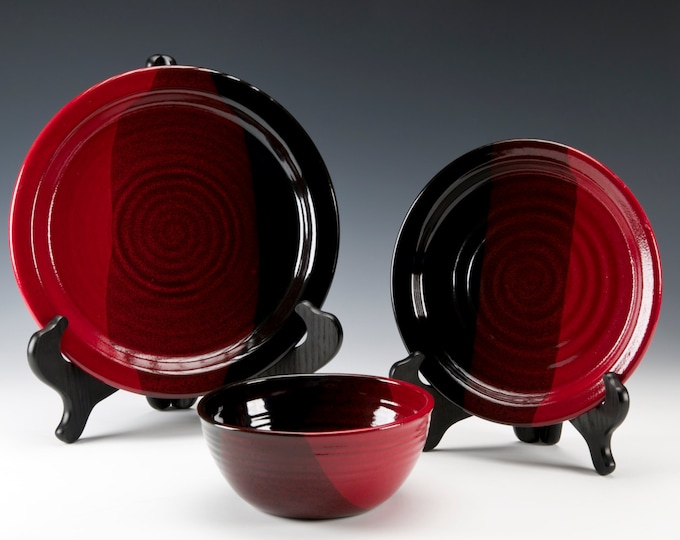 3-piece Pottery Dinnerware Place Setting - Etsy