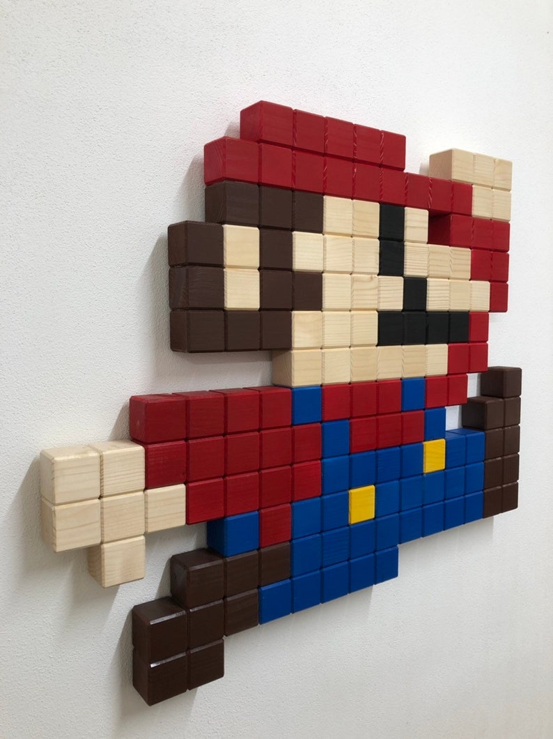 Super Mario Pixel Art Frame Coat Rack Entryway Coat Hanger | Etsy UK