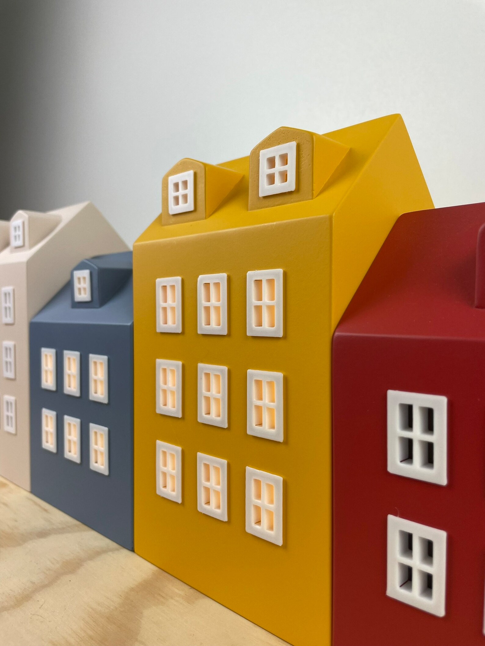 Copenaghen Canal Houses, House Bookends, Wooden Scandistyle Houses ...