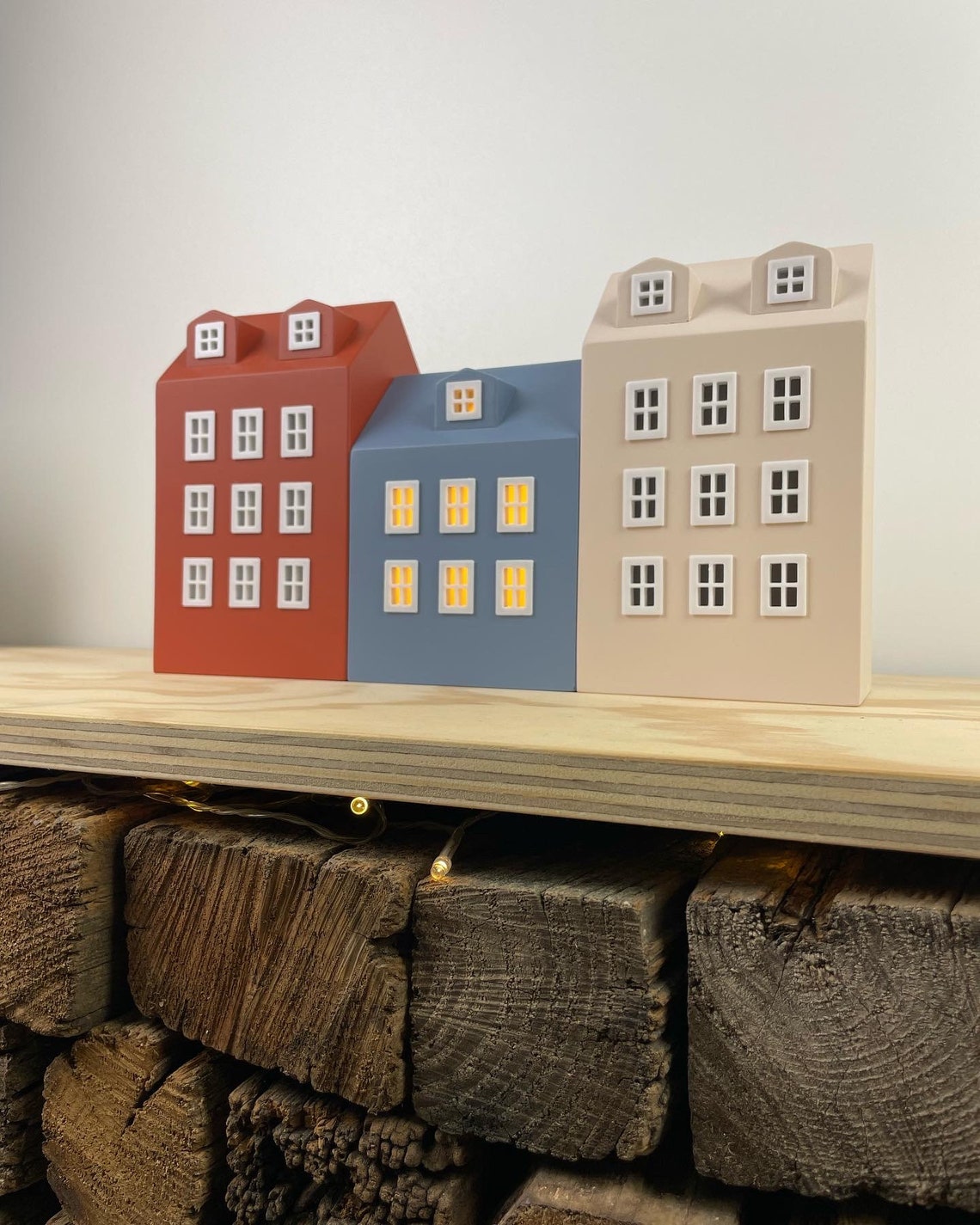Copenaghen Canal Houses, House Bookends, Wooden Scandistyle Houses ...