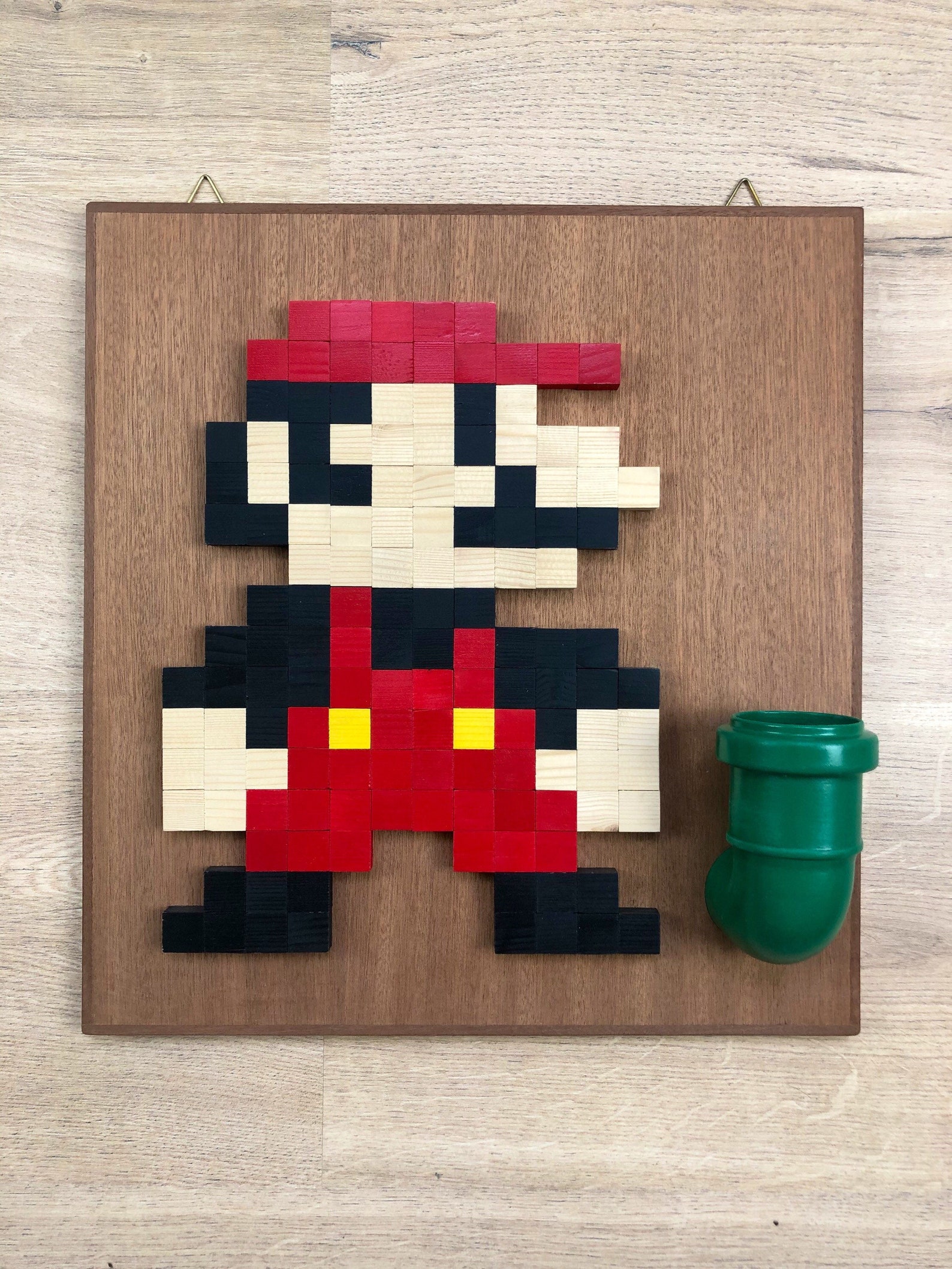 Super Mario Pixel Art, Wooden Wall Hook, Hallway Storage, Wooden Coat ...