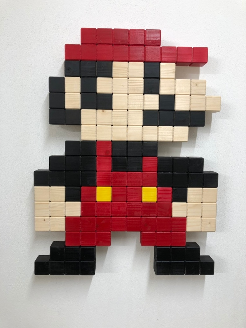 Super Mario Pixel Art Frame Coat Rack Entryway Coat Hanger | Etsy