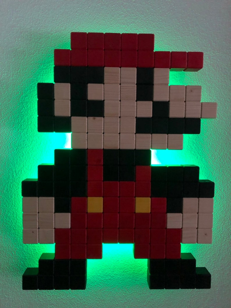 Super Mario Pixel Art Frame Coat Rack Entryway Coat Hanger | Etsy