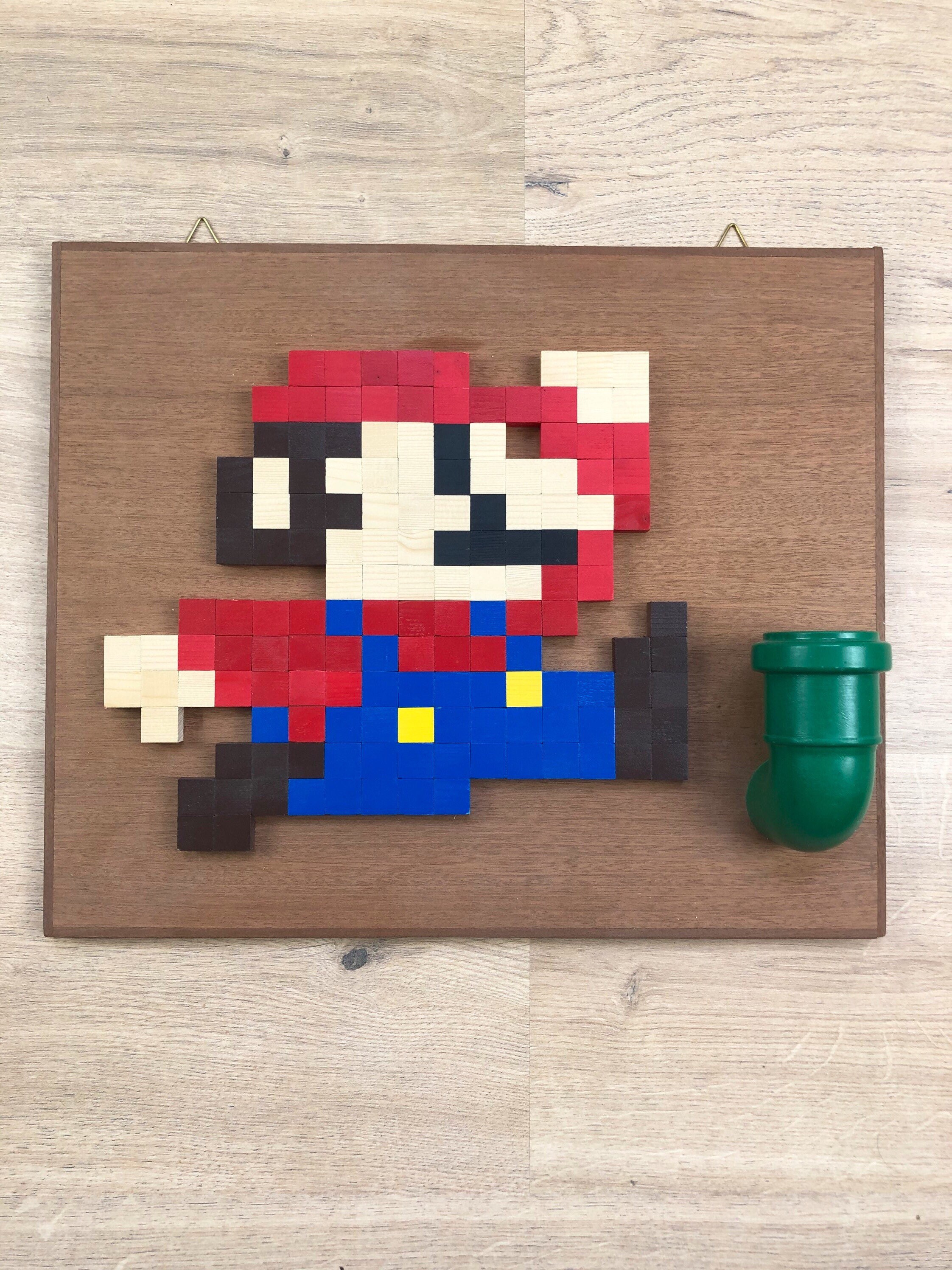 Super Mario Pixel Art, Wooden Wall Hook, Hallway Storage, Wooden Coat ...