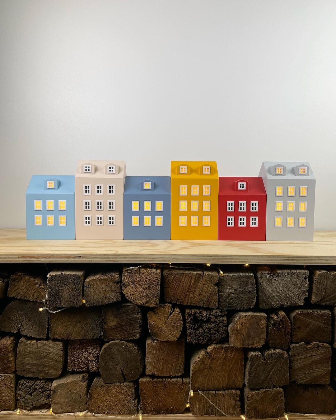 Copenaghen Canal Houses, House Bookends, Wooden Scandistyle Houses ...