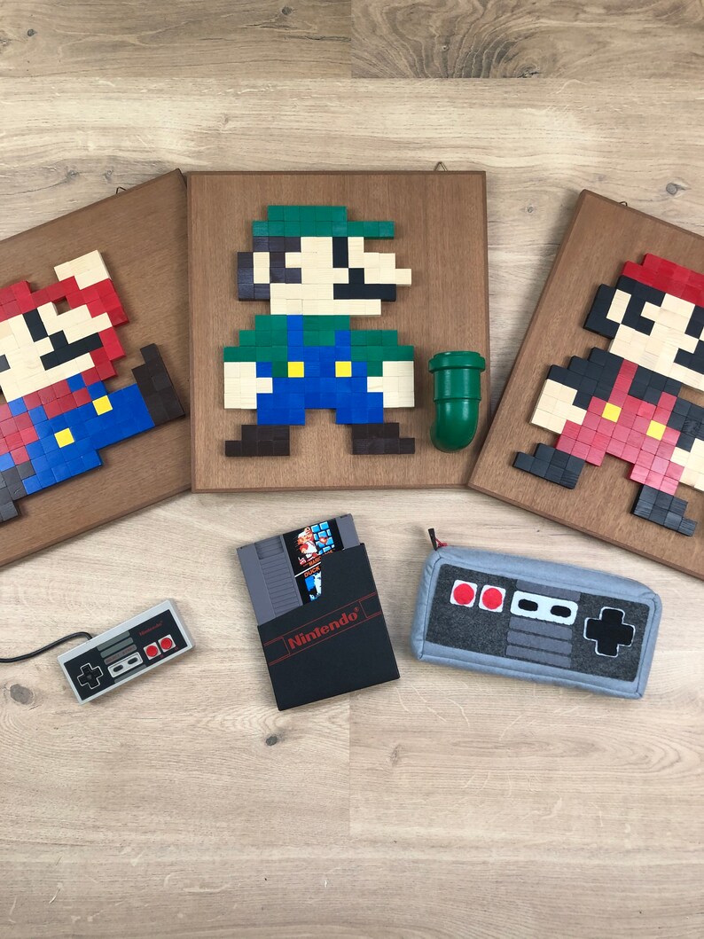 Super Mario Succulent Planter Wood Frame Pixel Art | Etsy