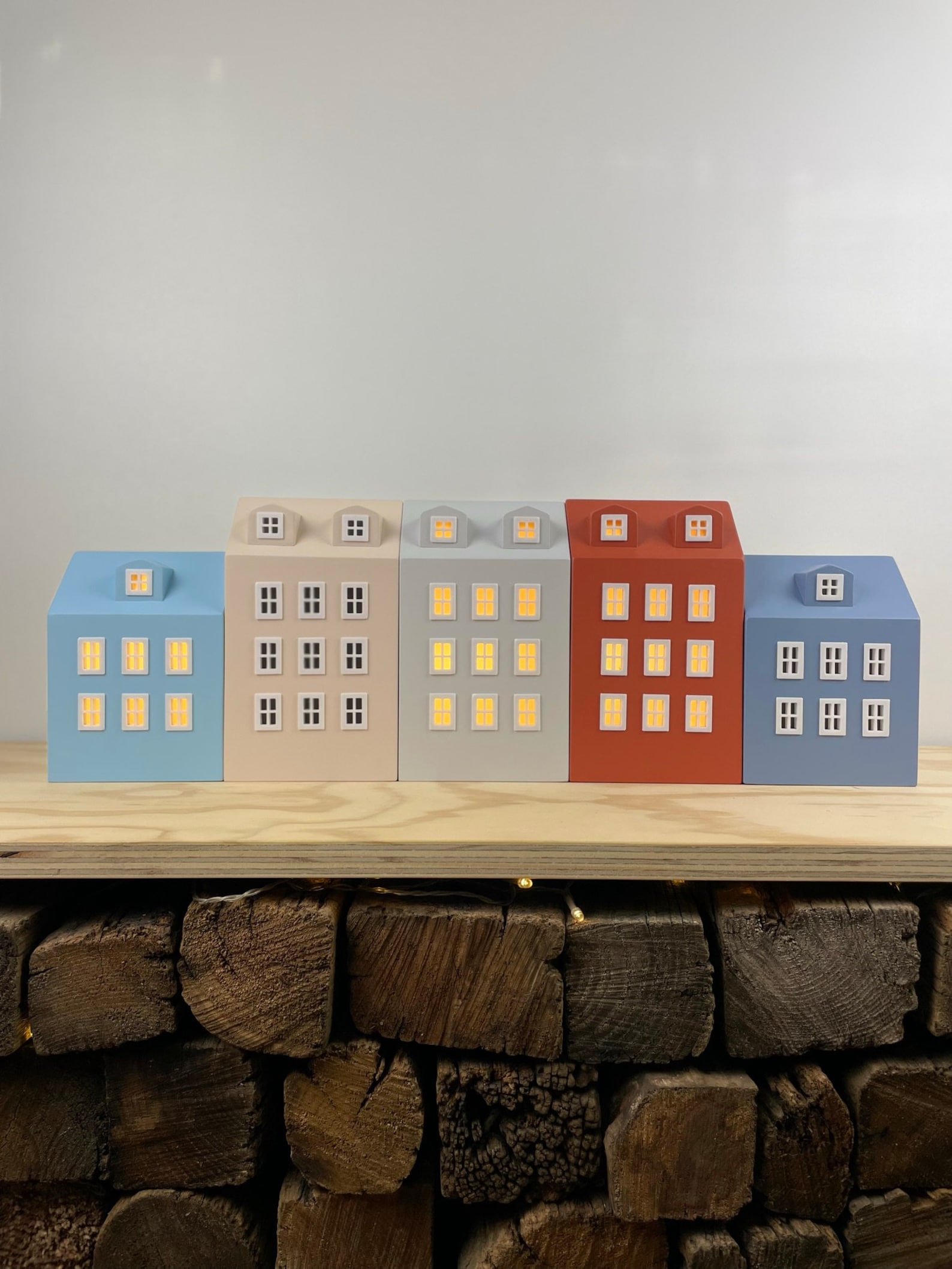 Copenaghen Canal Houses, House Bookends, Wooden Scandistyle Houses ...
