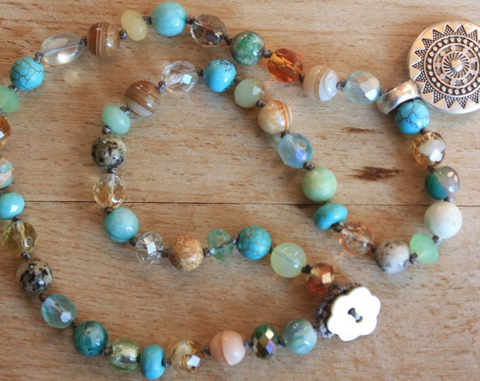 Earthy Knotted Necklace,bohemian Jewelry - Etsy