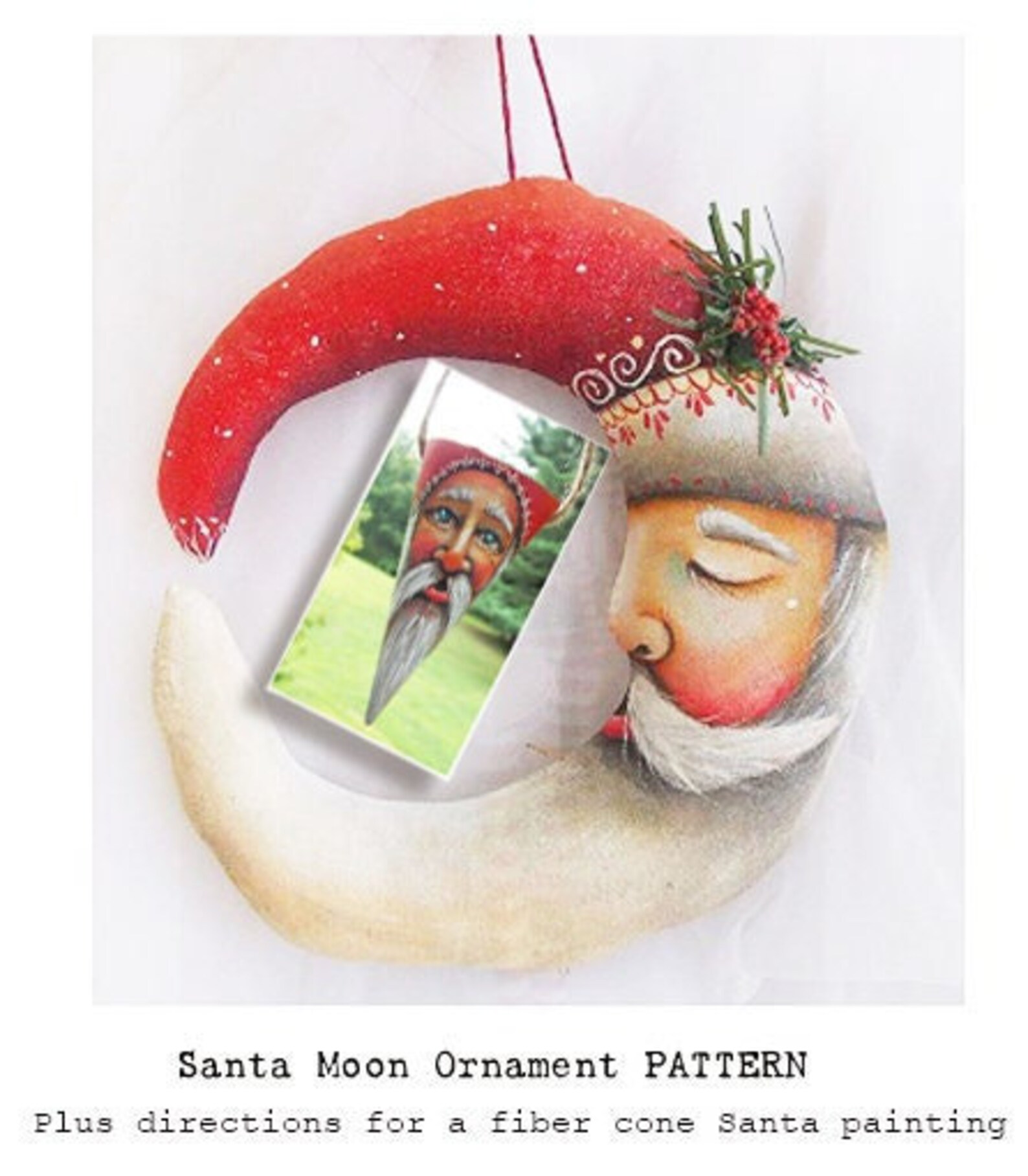 Instant Download EPATTERN Folk Art Primitive Santa Claus Moon - Etsy