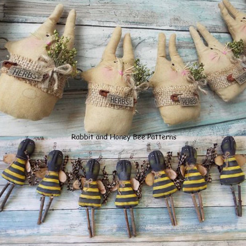 Primitive Rabbit Patterns - Etsy