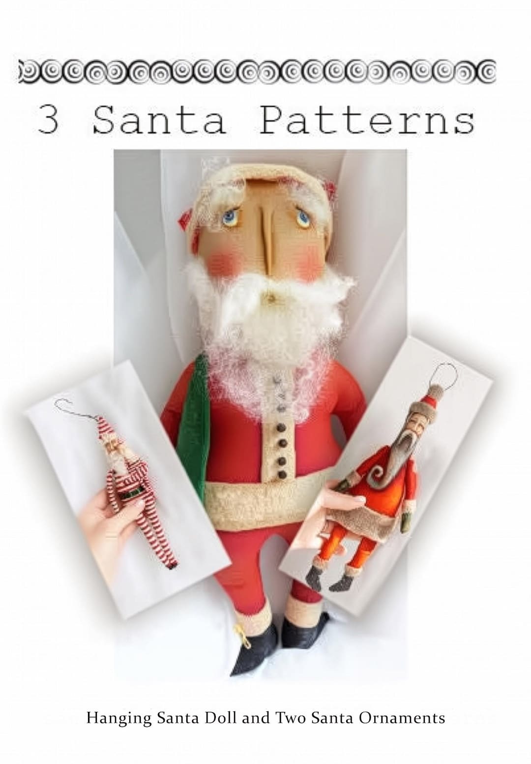 Folk Art Santa Claus Doll Sewing Patterns: Primitive Christmas Decor ...