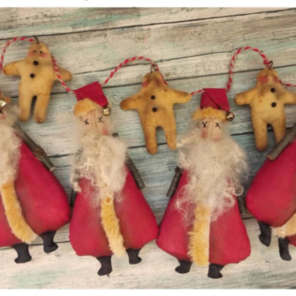 Primitive Santa Pattern - Etsy